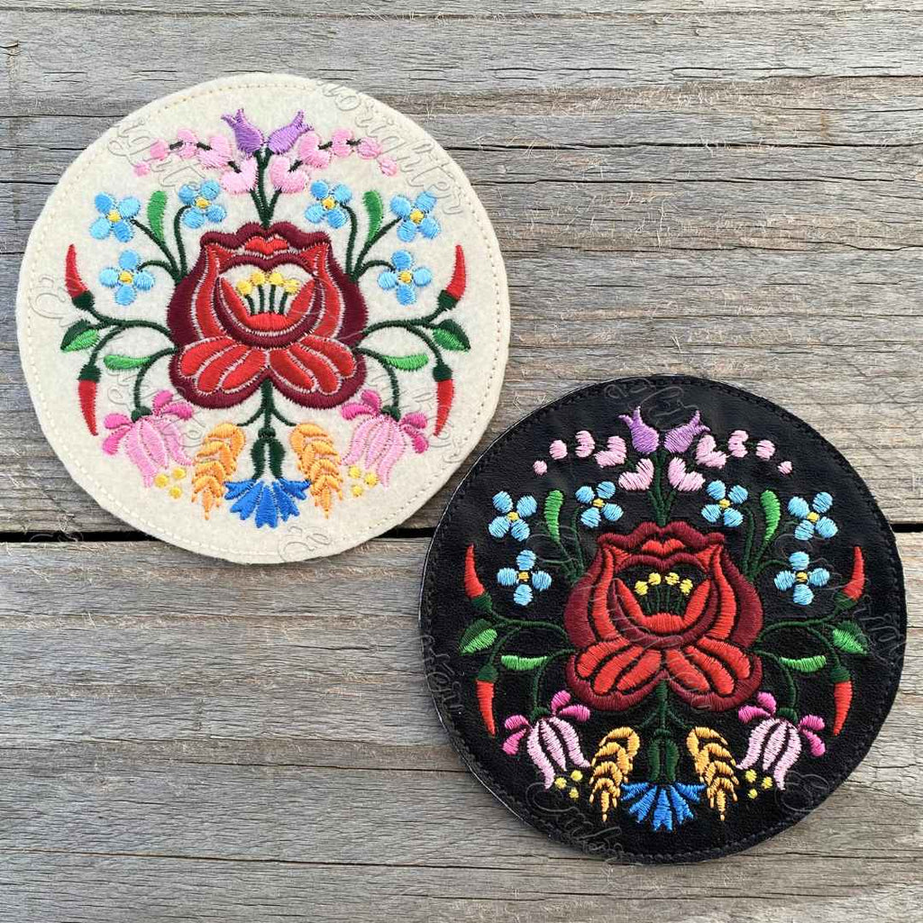 Kalocsa coaster ITH - Eastern European inspired embroidery design ...
