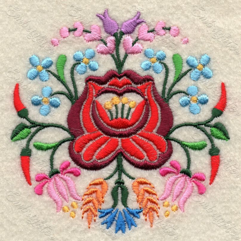 Kalocsa coaster ITH - Eastern European inspired embroidery design ...