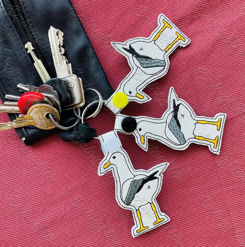 Seagull ITH keychain embroidery design – Embrighter