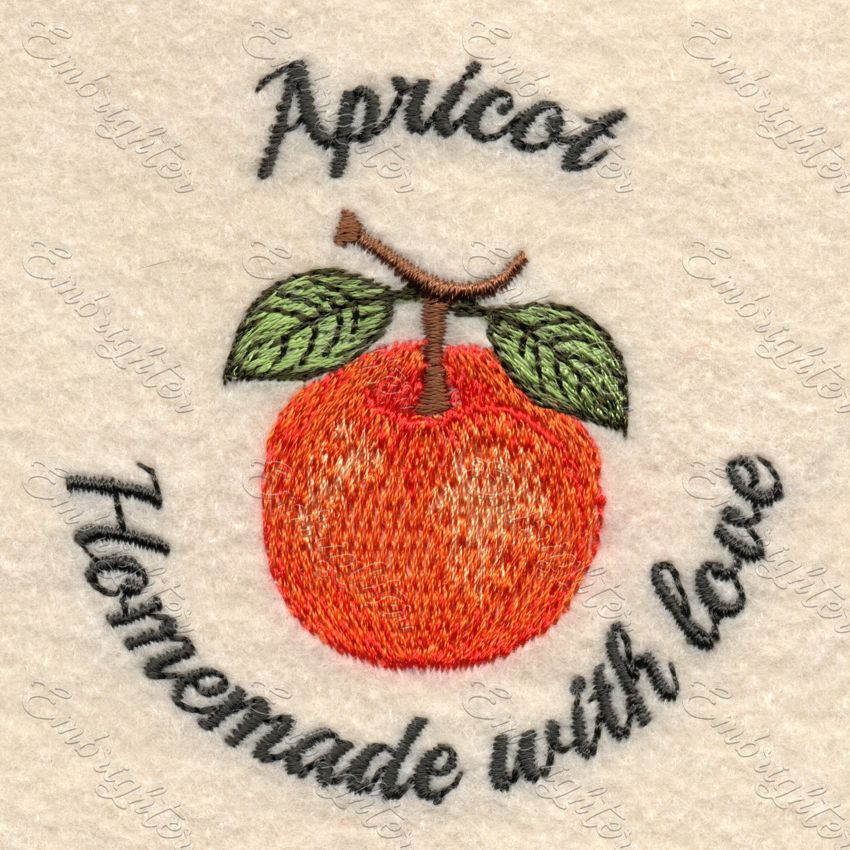 Apricot jar lid cover embroidery design – Embrighter