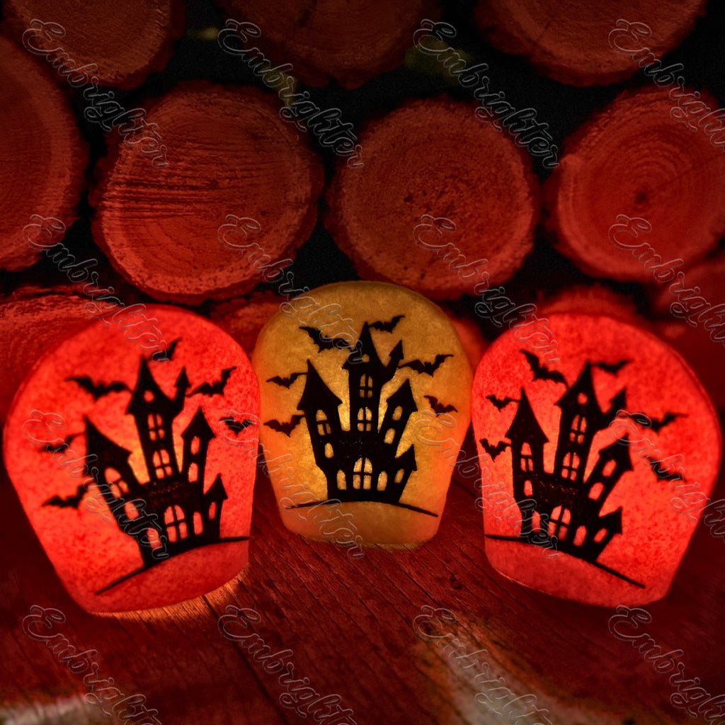 Bat Castle ITH Halloween lantern embroidery design – Embrighter