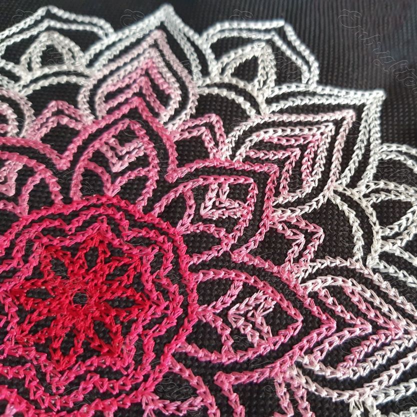 Mandala chain stitch embroidery design available in 3 sizes – Embrighter