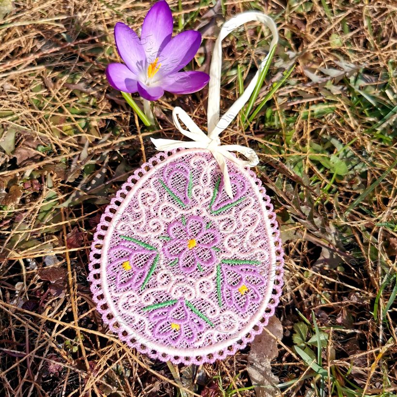 FSL crocus Easter egg embroidery design – Embrighter