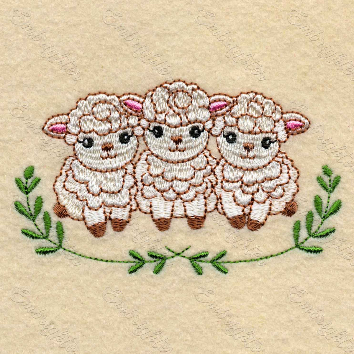Easter Lambs machine embroidery design – Embrighter