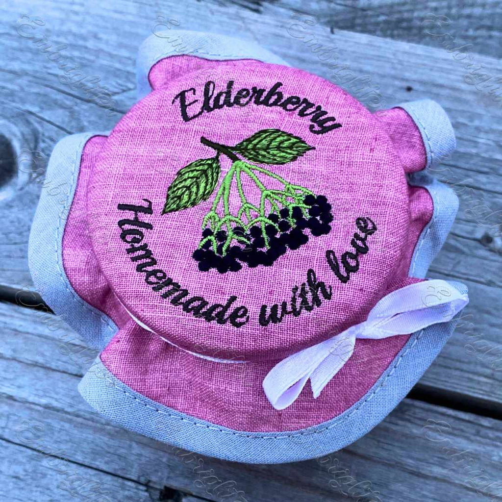 Jar lid cover embroidery design set No. 3 – Embrighter