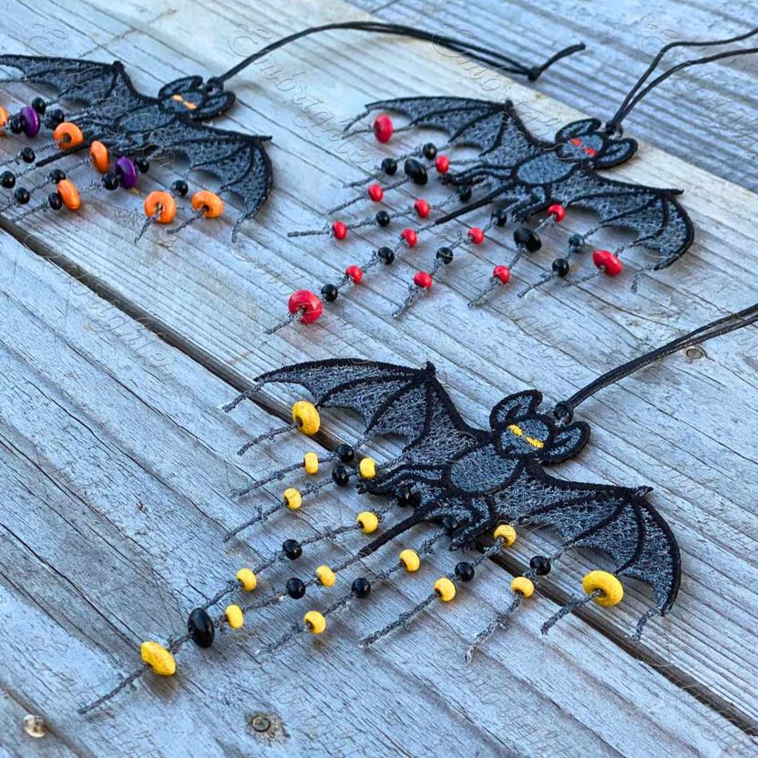 Free standing lace bat embroidery design – Embrighter