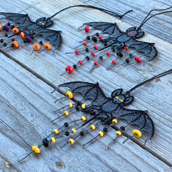 Free standing lace bat embroidery design – Embrighter