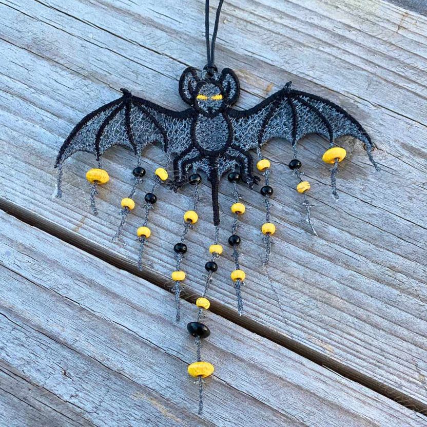 Free standing lace bat embroidery design – Embrighter