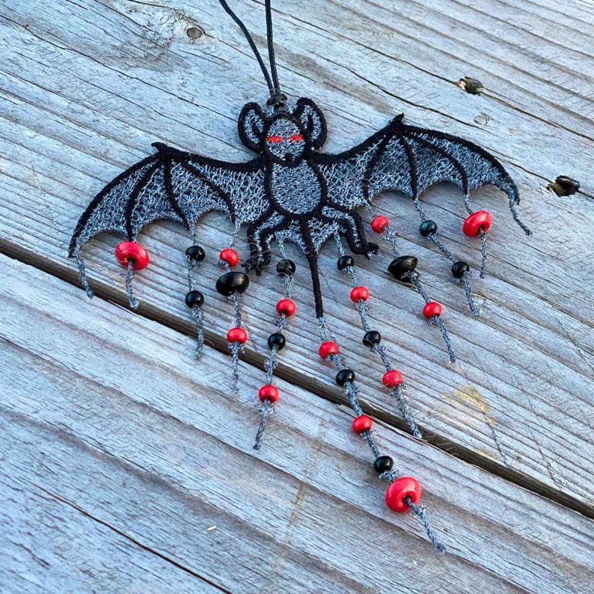 Free standing lace bat embroidery design – Embrighter
