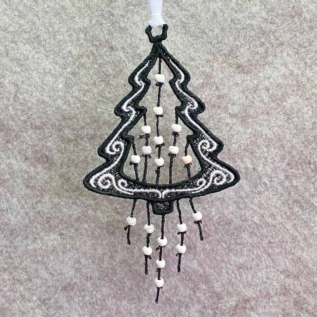 FSL Christmas tree with beads embroidery design – Embrighter