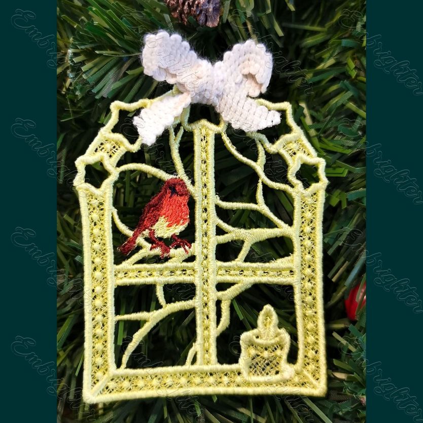 FSL winter window with birds embroidery design set – Embrighter