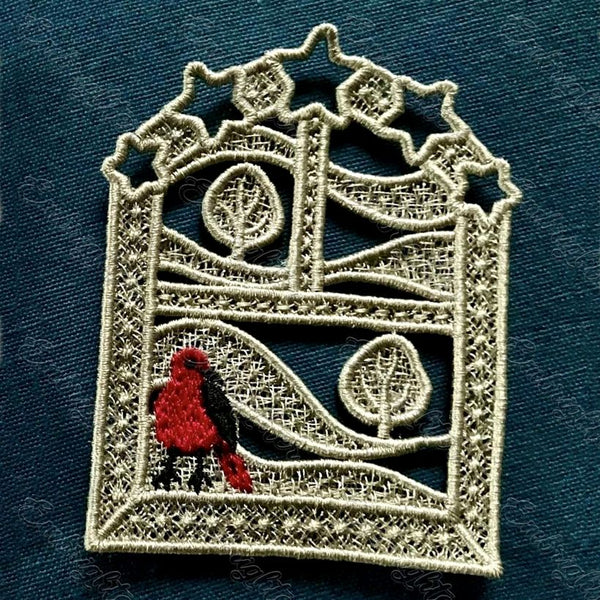 FSL winter window with birds embroidery design set – Embrighter