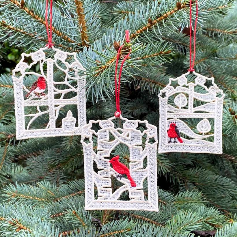 FSL winter window with birds embroidery design set – Embrighter
