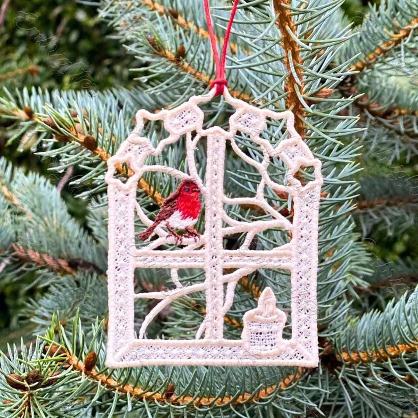 FSL winter window with birds embroidery design set – Embrighter