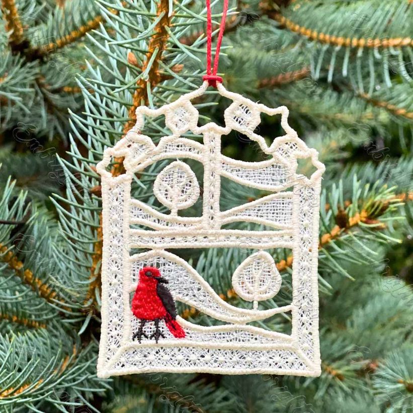 FSL winter window with tanager embroidery design – Embrighter