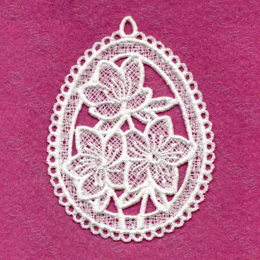 12 floral egg-shaped FSL embroidery designs collector's set – Embrighter