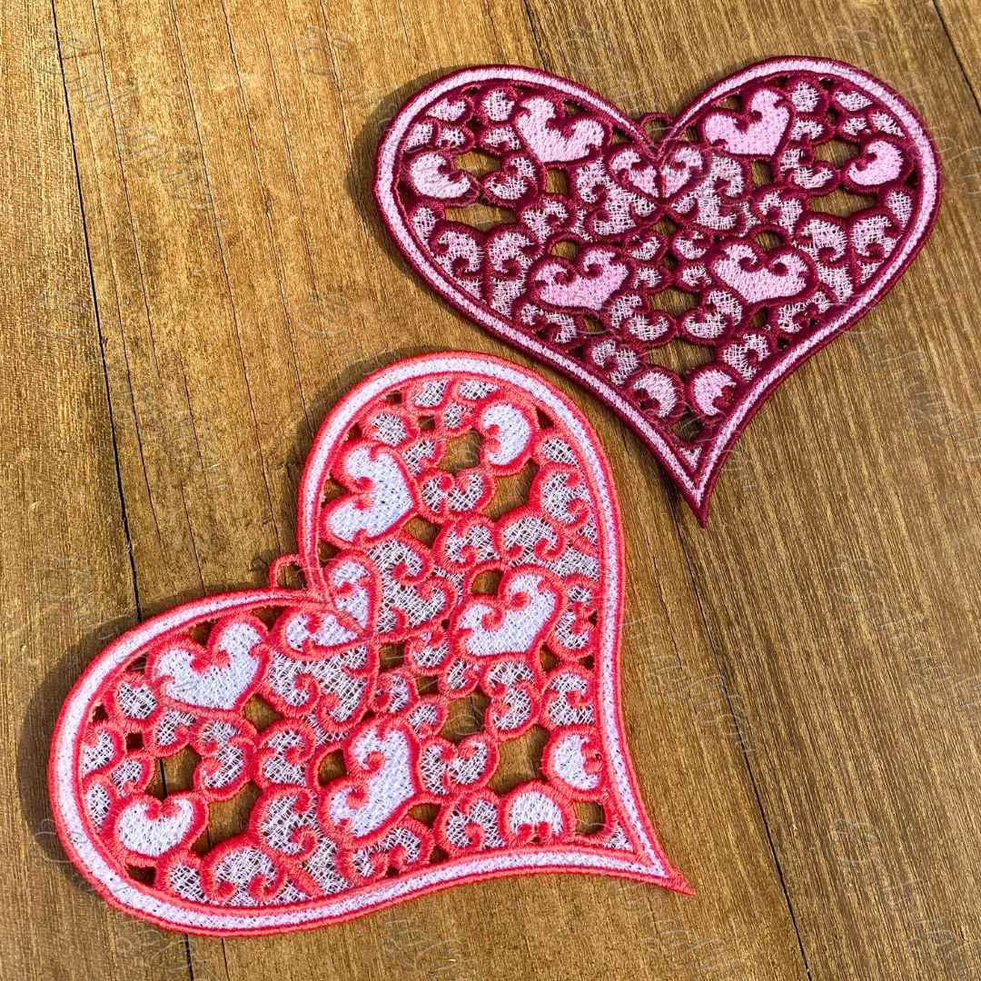 Exquisite Heart FSL machine embroidery design – Embrighter