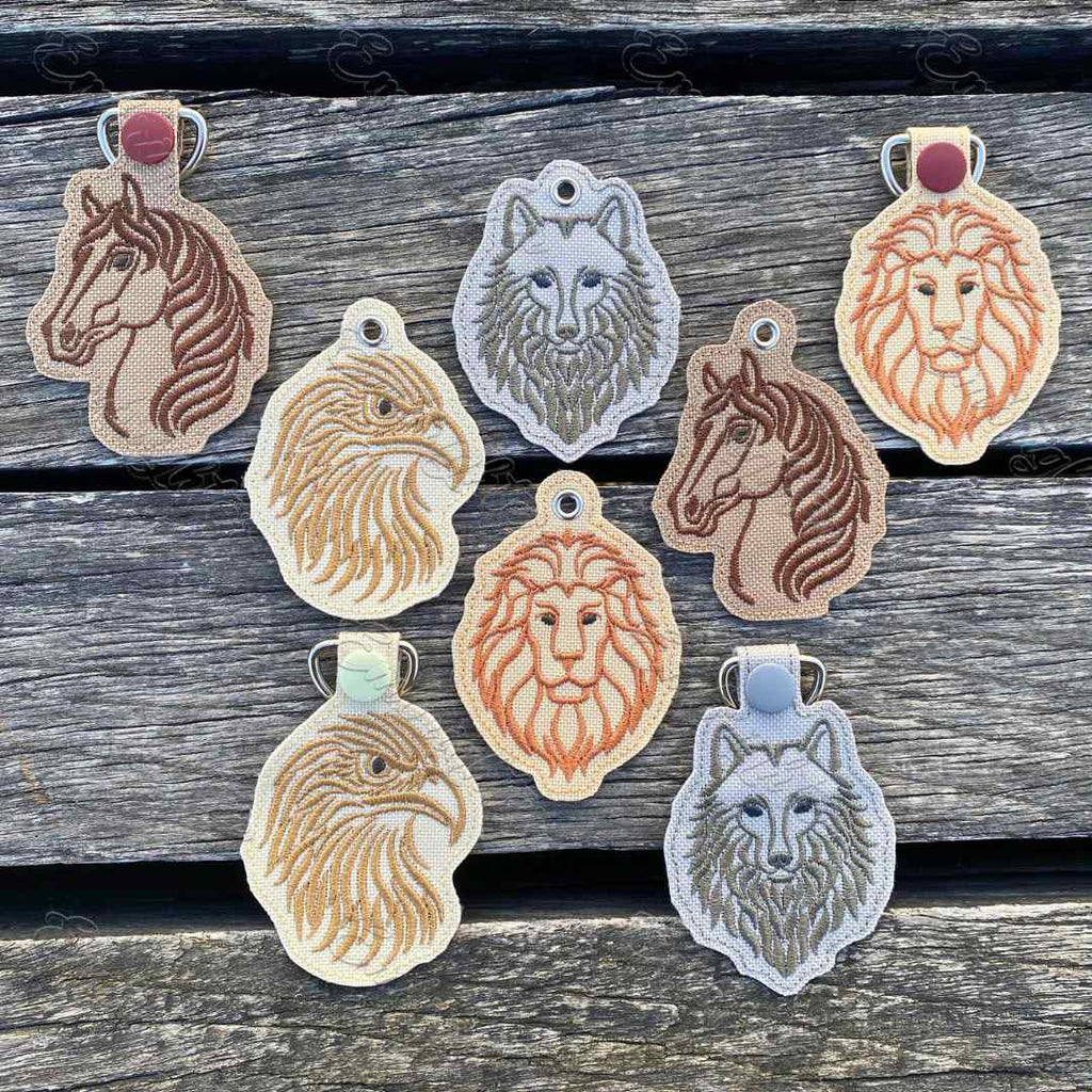 Noble Animals ITH Keychain Embroidery Design Set – Embrighter