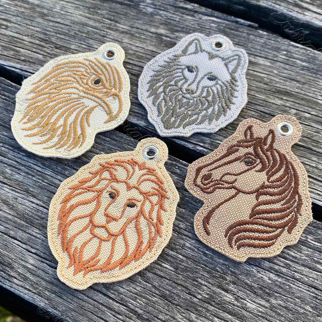 Noble Animals ITH Keychain Embroidery Design Set – Embrighter
