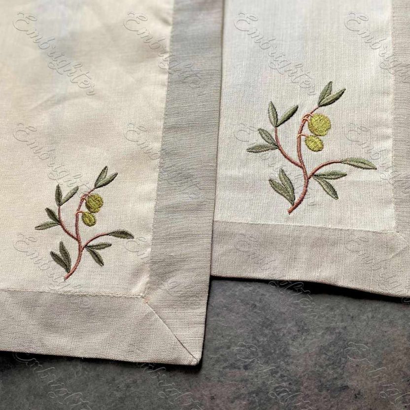 Olive branch embroidery design in two sizes – Embrighter