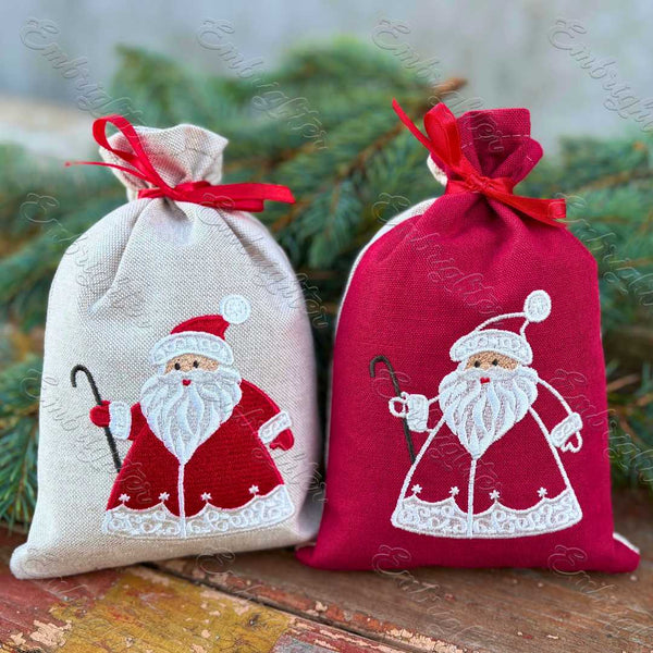 Santa Claus Four Styles Machine Embroidery Design Set – Embrighter