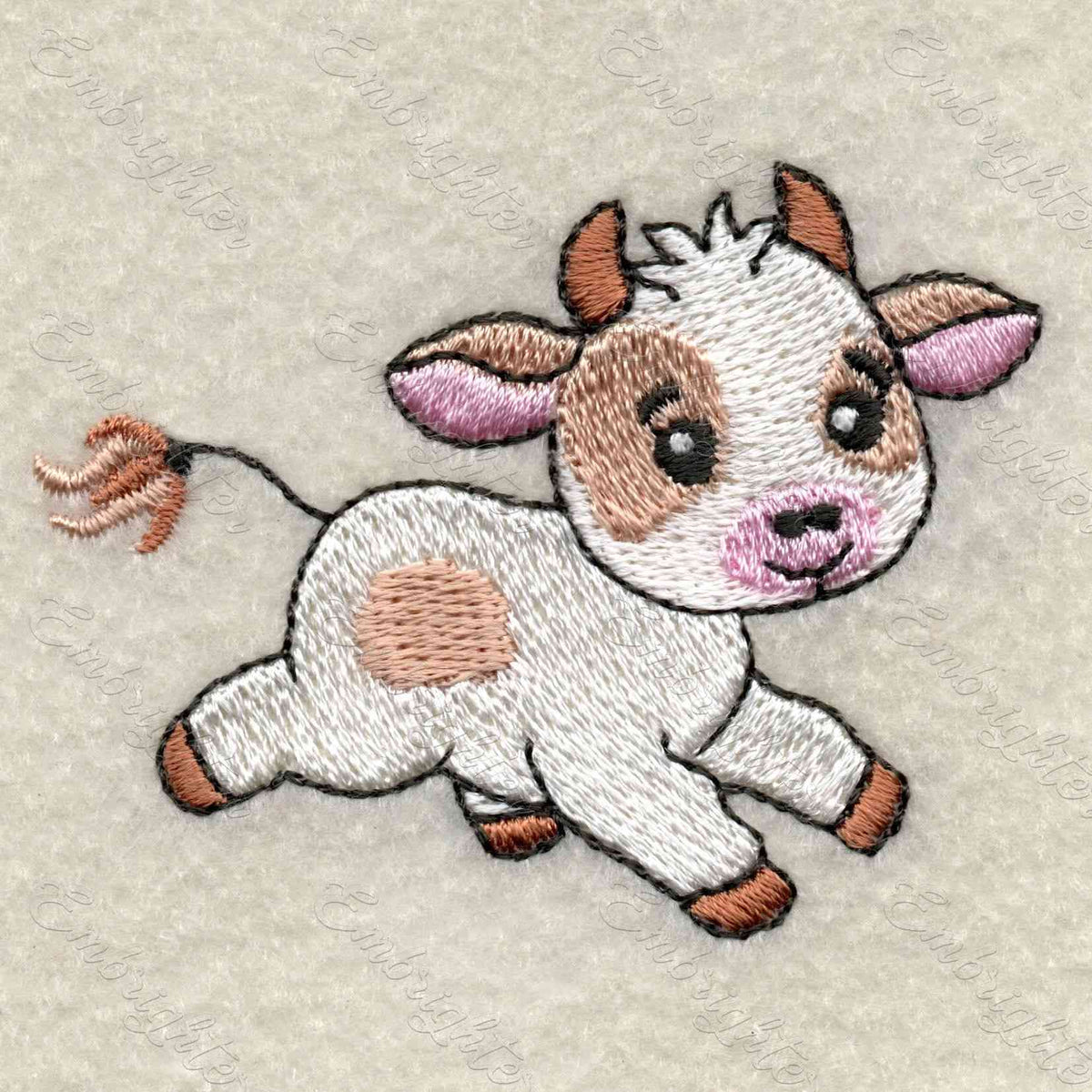 Scampering Cow embroidery design – Embrighter