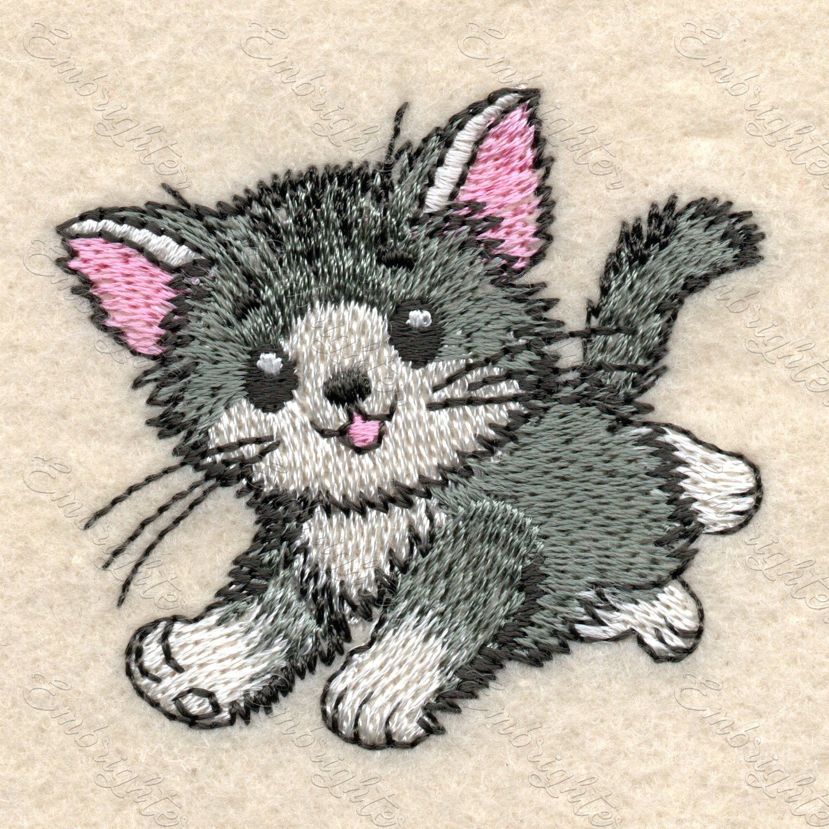 Scampering Kitten embroidery design – Embrighter