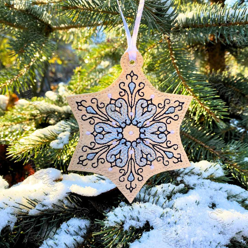 ITH filigree snowflake 04 embroidery design – Embrighter