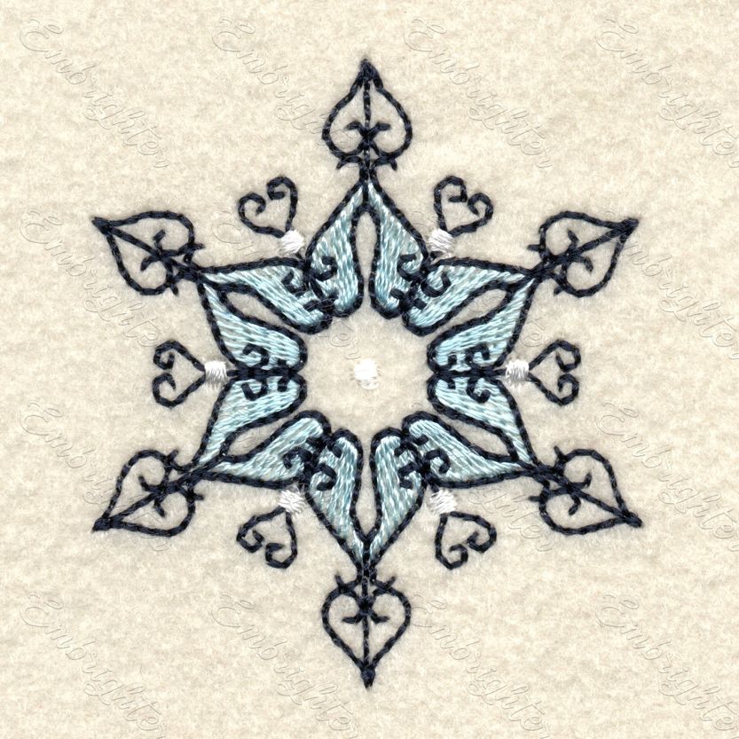 ITH filigree SMALL snowflake embroidery design set – Embrighter