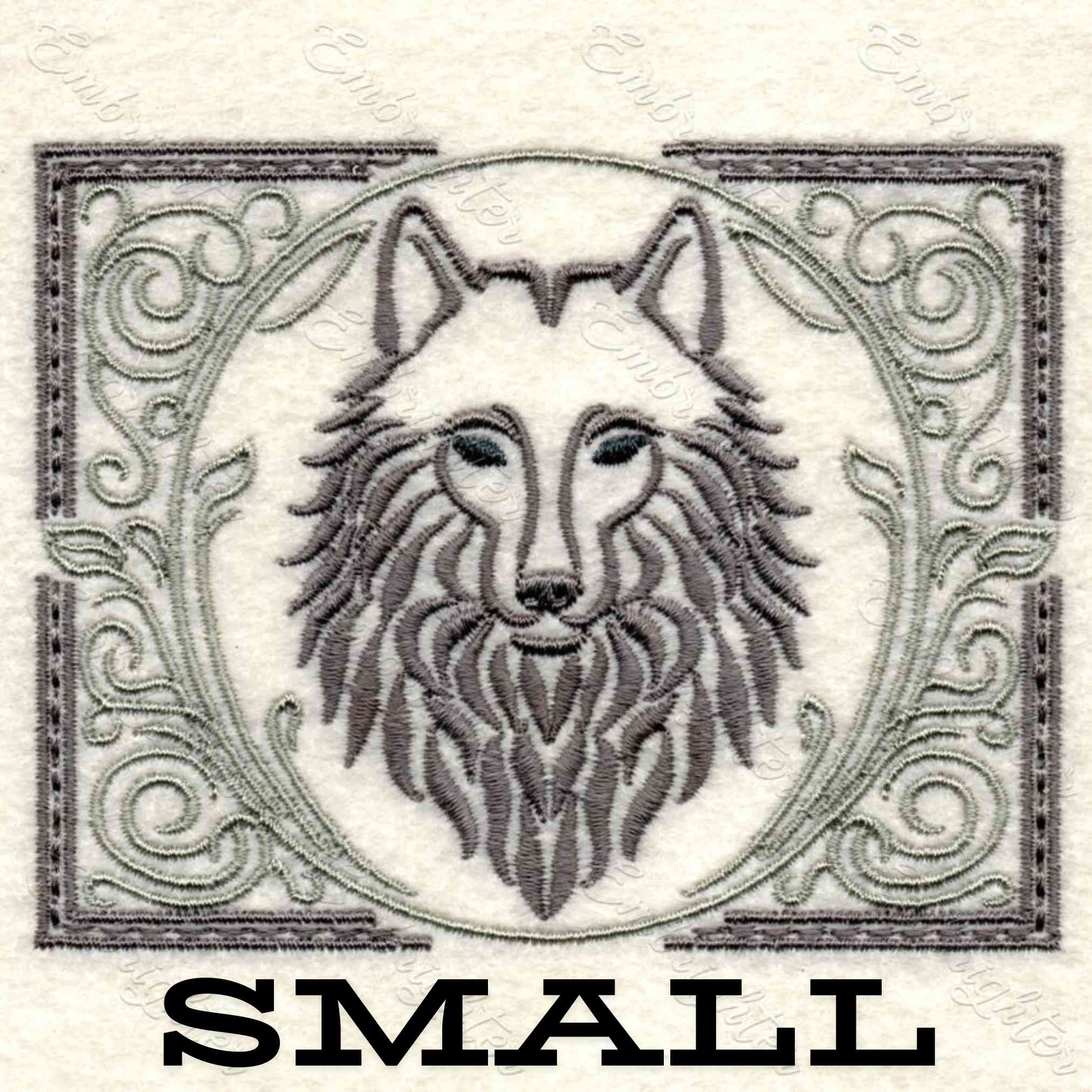 Noble Wolf embroidery design available in 2 sizes – Embrighter