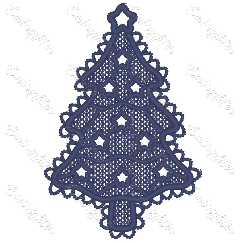 FSL Christmas tree ornament embroidery design – Embrighter