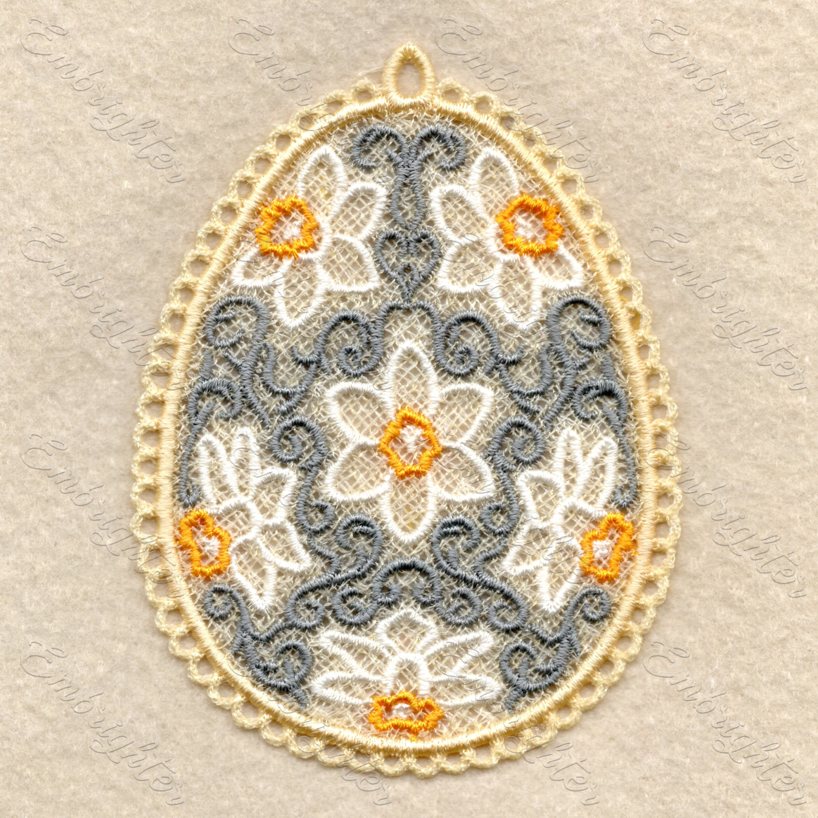 FSL daffodil Easter egg embroidery design – Embrighter