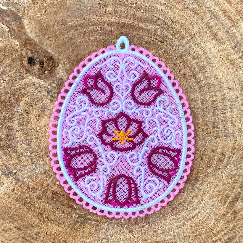 FSL tulip Easter egg embroidery design – Embrighter