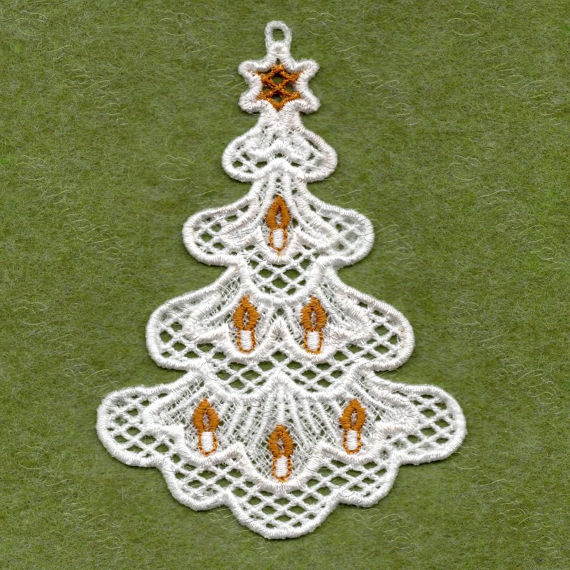 FSL Christmas tree with candles machine embroidery design – Embrighter