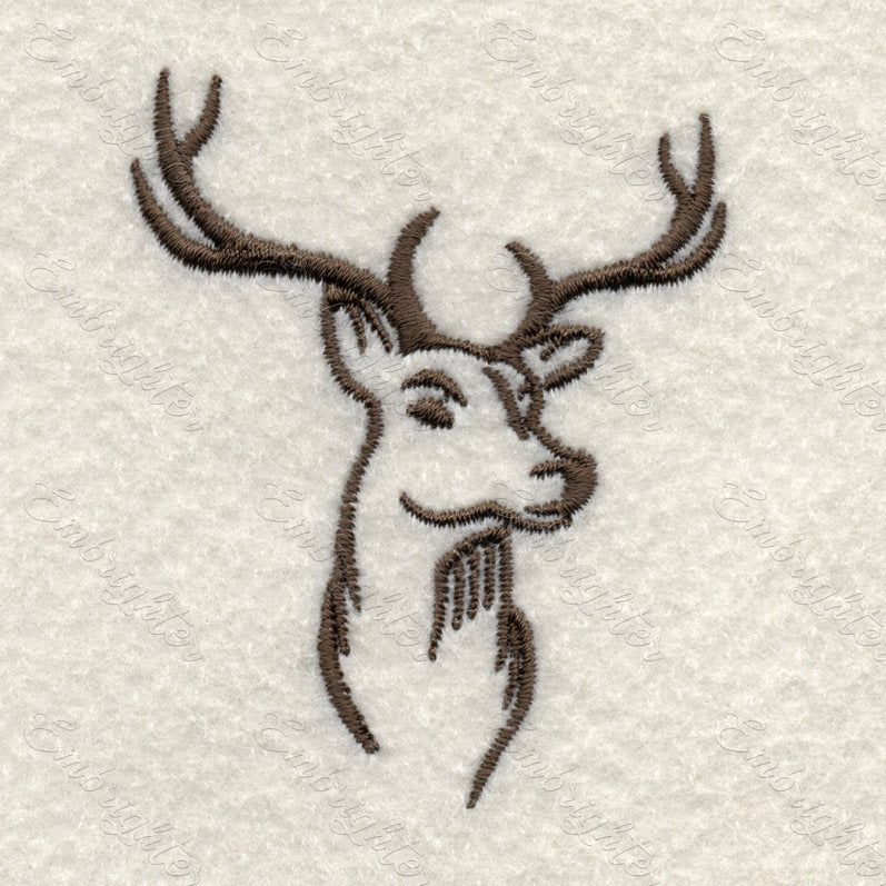 Deer Outline Embroidery Design Moose Deer Outline Wild Animal Line Art