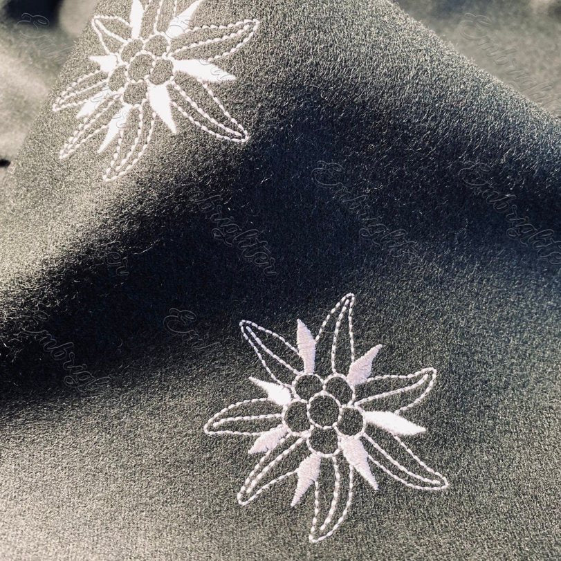 Edelweiss line drawing machine embroidery design – Embrighter