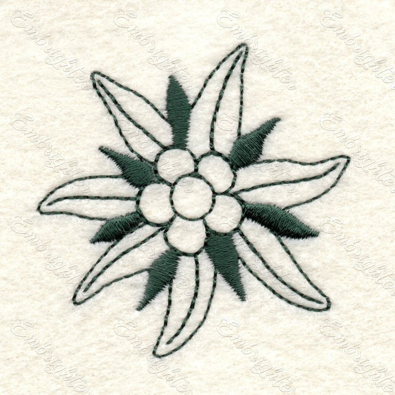 Edelweiss line drawing machine embroidery design – Embrighter