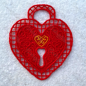 FSL heart shaped padlock machine embroidery design – Embrighter
