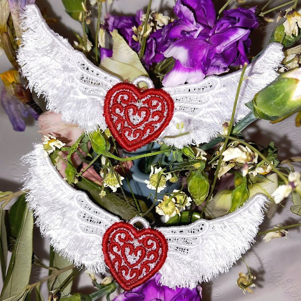 FSL heart with fluffy wings machine embroidery design – Embrighter