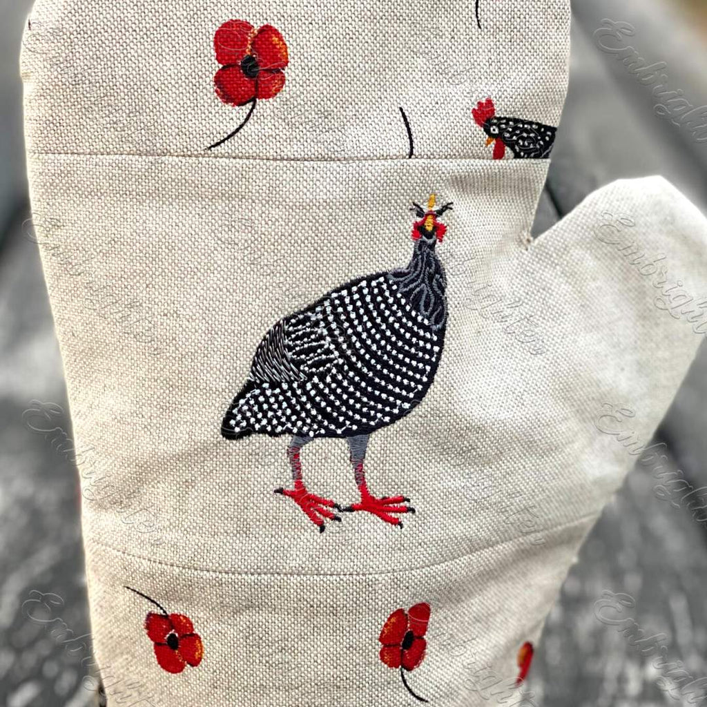 Guinea fowls embroidery design set – Embrighter