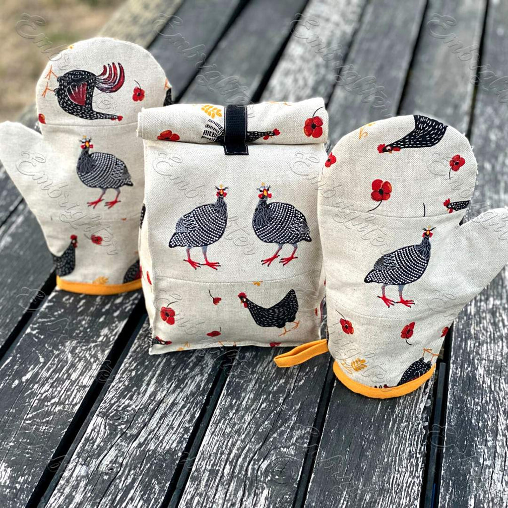 Guinea fowls embroidery design set – Embrighter