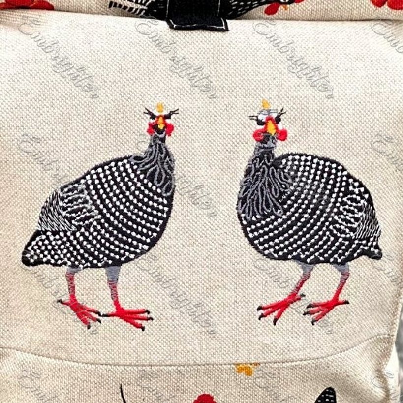 Guinea fowls embroidery design set – Embrighter