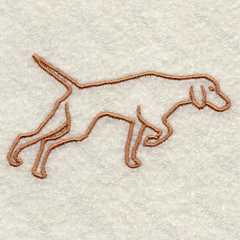 Embroidery design - Hunting dog, line drawing by Embrighter