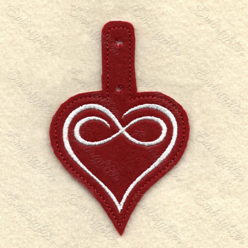 Six heart keychains ITH embroidery design set – Embrighter