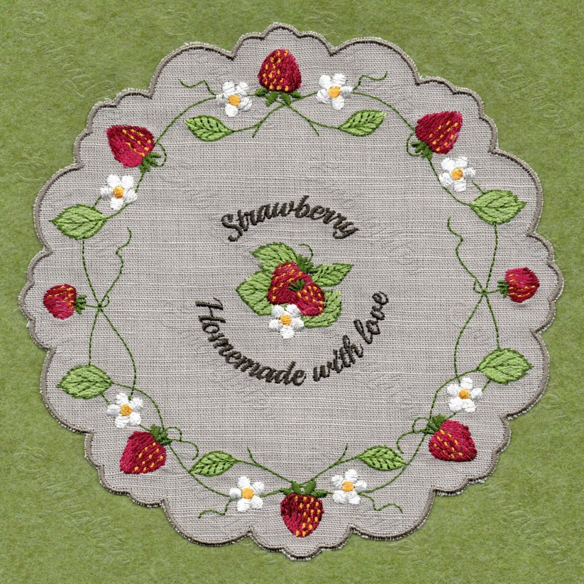 ITH Strawberry jam jar cover embroidery design, available in two sizes ...