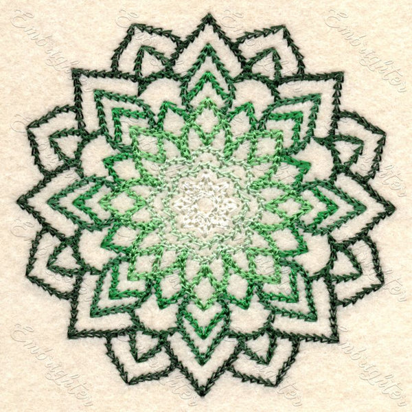 Mandala chain stitch embroidery design available in 3 sizes – Embrighter