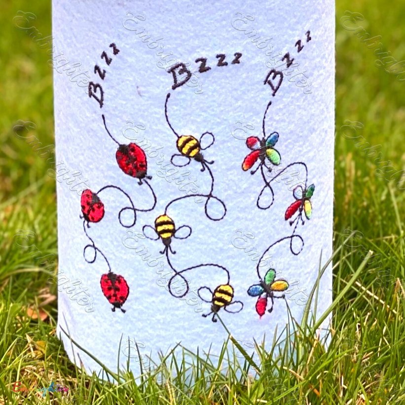 Bzzz - flying insects embroidery design set – Embrighter