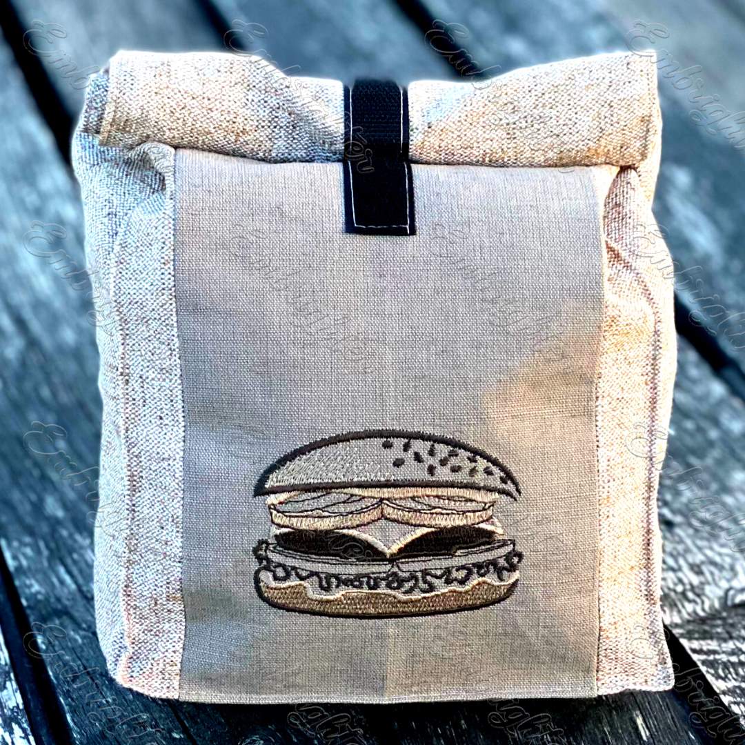 Packed lunch - Hamburger embroidery design – Embrighter
