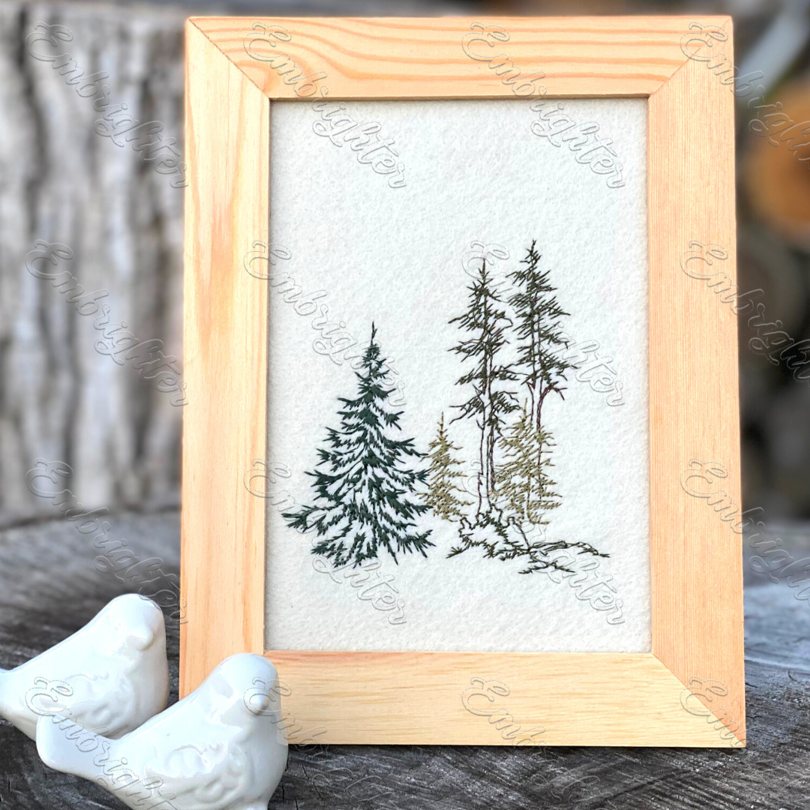 Pine forest machine embroidery design – Embrighter