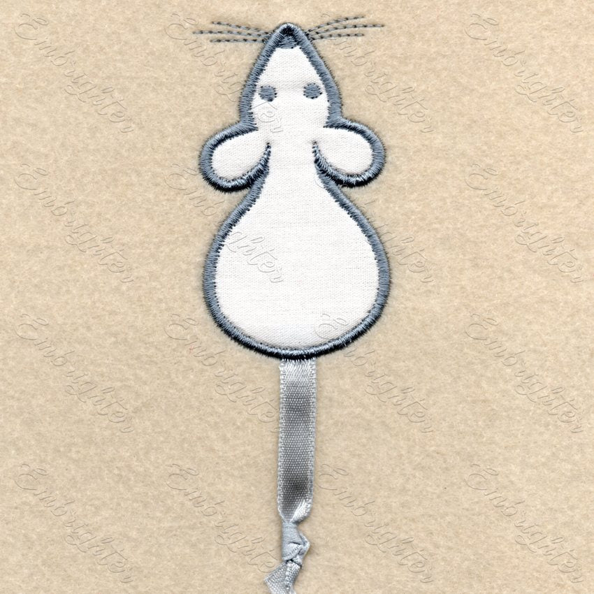 Ribbon-tailed mouse embroidery design – Embrighter